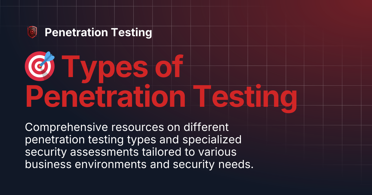 🎯 Types of Penetration Testing | Penetration Testing