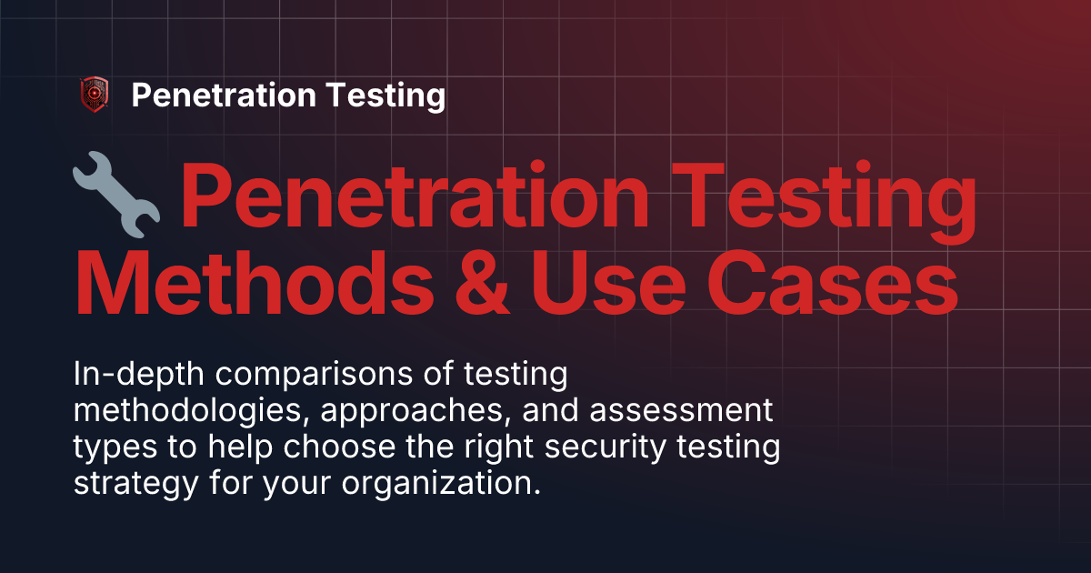 🔧 Penetration Testing Methods & Use Cases | Penetration Testing